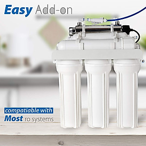 iSpring CU-A4 0.01μm Ultra-Filtration Under Sink Water Filter System, Remove 99.99% Contaminants, Quick Filter Change with Chrome Faucet, White & UVF11A UV Ultraviolet Light Water Filter