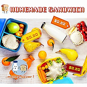 T4U888 3 Sets Sandwich Cutter and Sealer, Uncrustables Sandwich Maker, Safety Material DIY Sandwich Cutter for Lunchbox and Bento Box Boys and Girls Kids Lunch (Star, Heart, Circle)