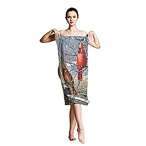 oFloral Hand Towels Cotton Washcloths Cardinal Bird Rest On The Branch Winter,Comfortable Super-Absorbent Soft Towels for Bath/Kitchen/Yoga/Golf/Hair/Face Towel for Men/Women/Girl/Boys 15X30 Inch