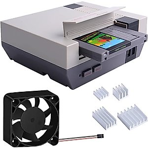 GeeekPi RETROFLAG NESPi 4 Case, with Safe Shutdown Safe Reset & SSD Case, Cooling Fan and Heatsinks for Raspberry Pi 4 Model B