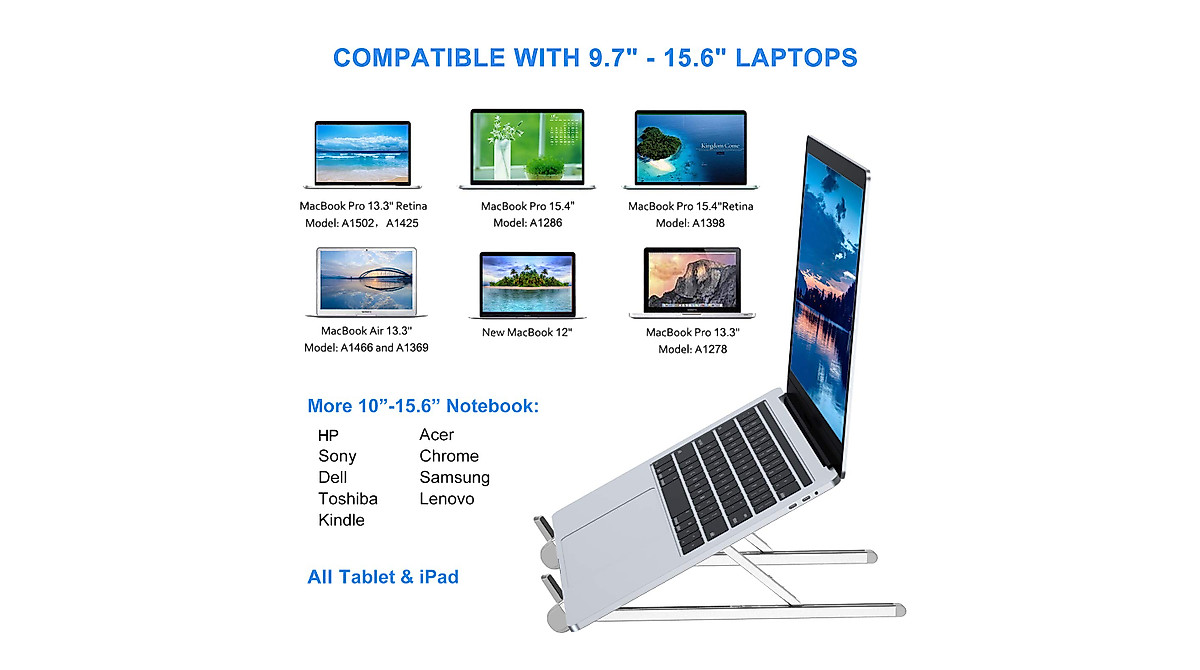 Jubor Portable Laptop Stand - Adjustable, Collapsible & Sturdy