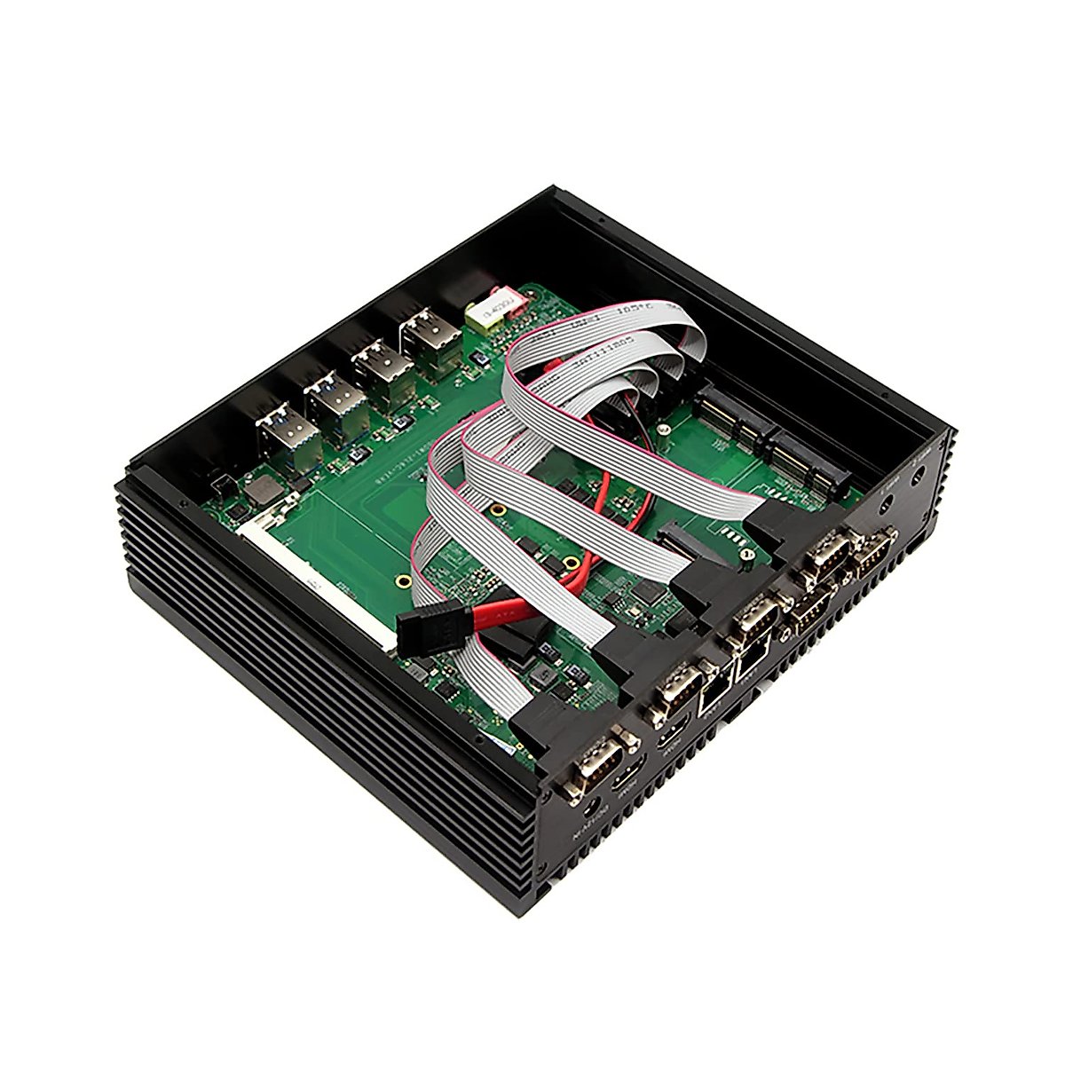 HUNSN Fanless Industrial PC, Mini Computer, I3 4005U 4010U 4030U, Windows 11 / Linux Ubuntu, IM04, 2 x HDMI, 2 x LAN, 6 x COM, 4 x USB3.0, 4 x USB2.0, 8G RAM, 128G SSD