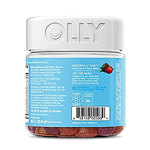 OLLY Kids Multivitamin + Probiotic Gummy, Digestive and Immune Support, Vitamins A, D, C, E, B, Zinc, Chewable Supplement, Berry, 35 Day Supply - 70 Count