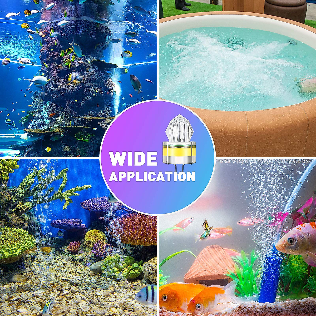 Mudder 8 Pieces Deep Drop Fishing Light LED Artificial Diamond Style Fishing Lights, Underwater Versatile Flashing Fishing Light for Attracting Fish