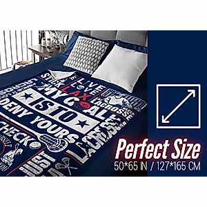 InnoBeta Lacrosse Gifts for Boys Throw, My Goal is to Deny Yours Flannel Blankets for Men 50" x 65"