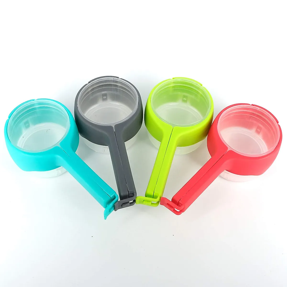 Mayata 4pcs/Set Multifunctional Snack Sealing Clip Food Tea Nut Bagged Food Moisture-Proof Discharge Spout Plastic Bag Clip Kitchen Tools