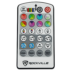 3 Rockville MINI RF3 Black RGBWA+UV DJ/Party LED Wash Lights+4-Ch. RF Par Remote