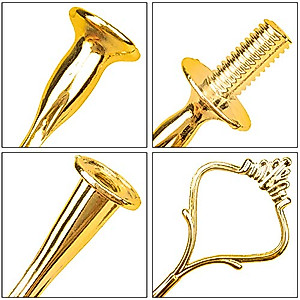 Kukiwhy 8 Set Tiered Tray Hardware for Cake Stand Mold Crown 3 Tier Cake Stand Fittings Hardware Holder for Wedding and party Making resin Cupcake Dessert Platter Serving Stand(Gold)