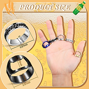 Inbagi 16 Pieces Bottle Opener Ring for Men Women Spinner Rings Stainless Steel Chain Inlay Rotating Beer Bottle Opener Rings Set Colorful Finger Bottle Opener for Gift Party Family Supplies