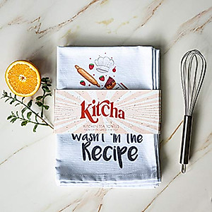 Kitcha Funny Kitchen Towels and Dishcloths Sets of 4 |Unique Funny Dish Towels with Sayings, Perfect for Housewarming Gifts New Home| Funny Hand Towels for Kitchen Gifts.