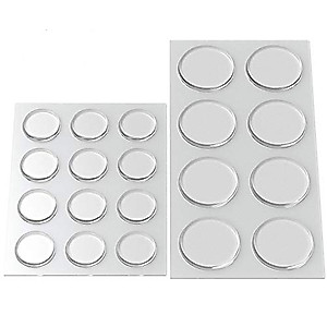 Round Clear Adhesive Bumpers Combo (Large, Medium) - Transparent Self Stick Rubber Pads for Glass Table Top, Furniture, Laptop, Mirrors - 20 PCs