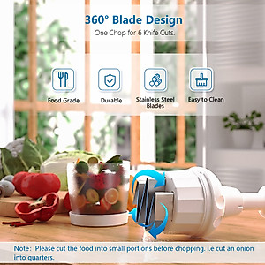 Food Chopper, Vegetable Chopper, Onion Chopper, Garlic Chopper Hand Chopper for Vegetables, Handheld Veggie Chopper, Nut Chopper, Chopper Vegetable Cutter, Dishwasher-safe, White.