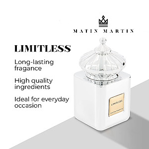Matin Martin Limitless - Woody Aromatic Perfume for Men - Men Perfume with Cedar, Vetiver Notes - Long-Lasting Men's Fragrances - Travel Size - 3.4 oz
