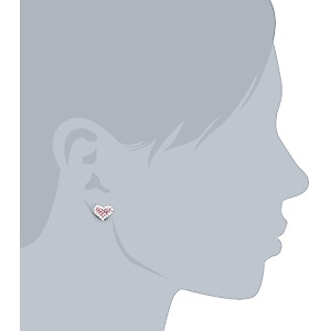 Betsey Johnson Pink Pave Heart Stud Earrings