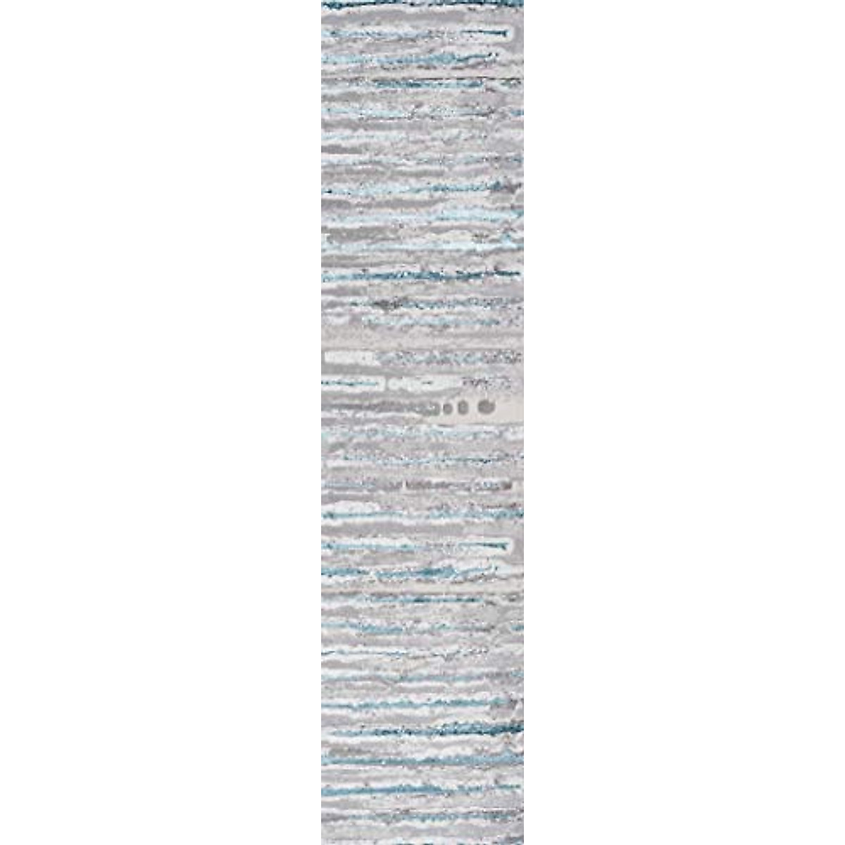 JONATHAN Y SOR204A-210 Batten Modern Stripe Indoor Area-Rug Contemporary Transitional Solid Striped Easy-Cleaning Bedroom Kitchen Living Room Non Shedding, 2 ft x 10 ft, Gray/Turquoise