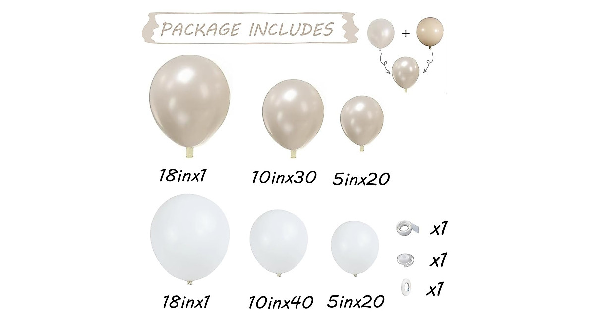 Pearl White Balloon Garland Arch Kit for Events