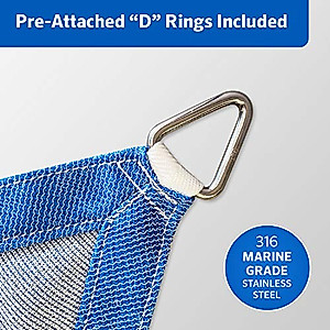 Coolaroo 95% UV Block Dualshade Outdoor Sun Shade Sail with Hardware Kit, 12' Square, Santorini