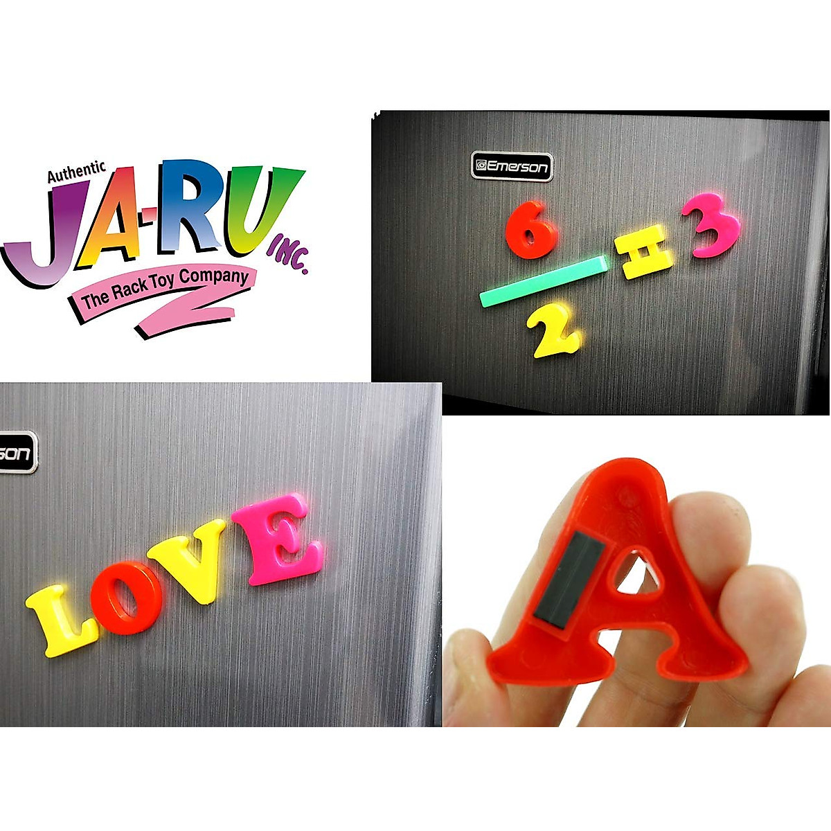 JA-RU ABC Magnetic Letters & Numbers (12 Bags) Colorful Plastic Letters Uppercase & Numbers Refrigerator Magnets for Kids. Educational Learning Toys Preschool Math & Alphabet. Classroom Toys. 1403-12p