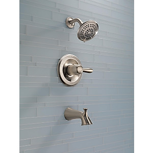 Delta Faucet Lahara 14 Series Single-Handle Tub and Shower Trim Kit, Shower Faucet with 5-Spray Touch-Clean Shower Head, Stainless T14438-SS (Valve Not Included), Without Rough