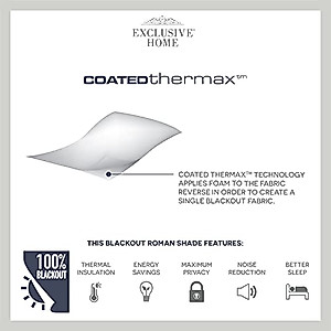 Exclusive Home Esme Total Blackout Roman Shade, 31"x64", White