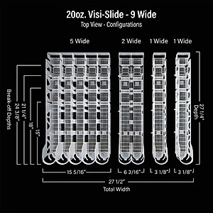 Display Technologies Visi-Slide 20oz (Pack of 6) Soda Beverage Dispenser, Gravity Fed Glide for Coolers, Commercial Refrigerator, Cold Vaults, Soda Can Organizer, Drink Bottle Dispenser