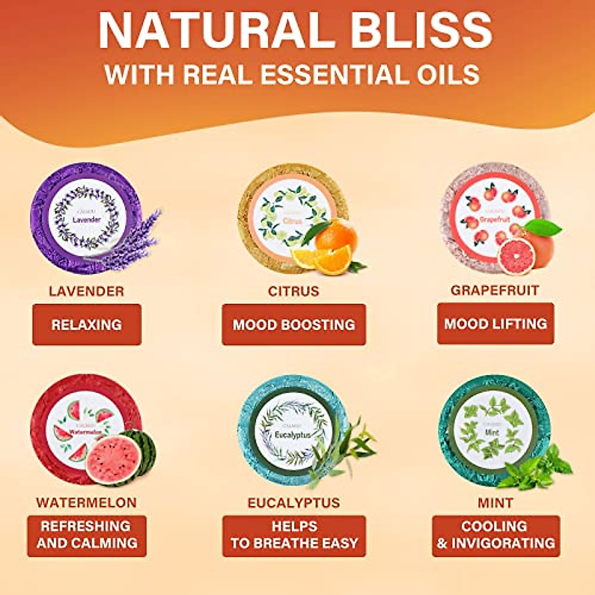 Shower Steamers Aromatherapy Gifts for Women - Variety Pack of 6 Shower Bombs with Natural Essential Oils, Self Care & Relaxation, Mothers Day Gifts for Mom, Birthday Gifts for Women, Gifts for Her