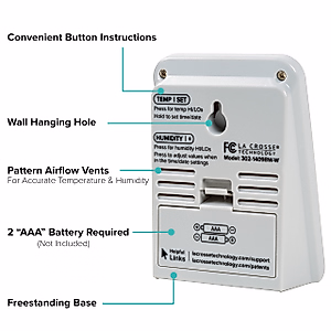La Crosse Technology 302-1409-BW-W-INT Data Logger Indoor Comfort Meter, White