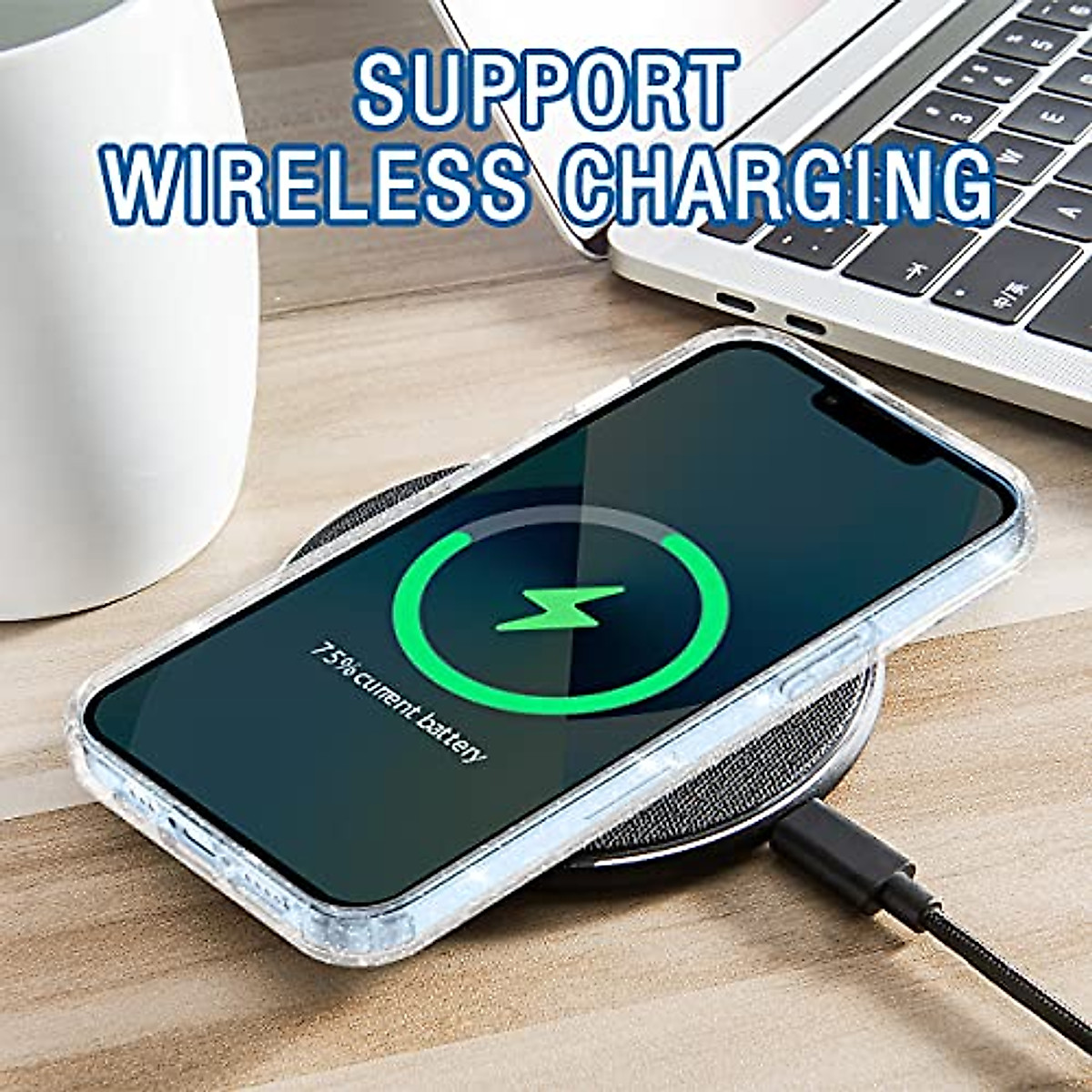 Petocase for iPhone 13 Pro Max Wallet Case,Card Holder Slot Ultra Bling Slim Thin Clear Flexible TPU Gel Rubber Soft Skin Silicone Protective Phone Case for Apple iPhone 13 Pro Max Glitter Clear