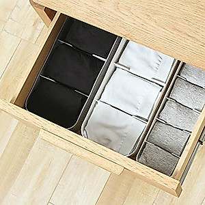 TUSCR Home Socks Underwear Storage Box,Clothes Storage Compartment Dormitory Wardrobe Desktop Organization Storage Box Largewhitethreecompartments