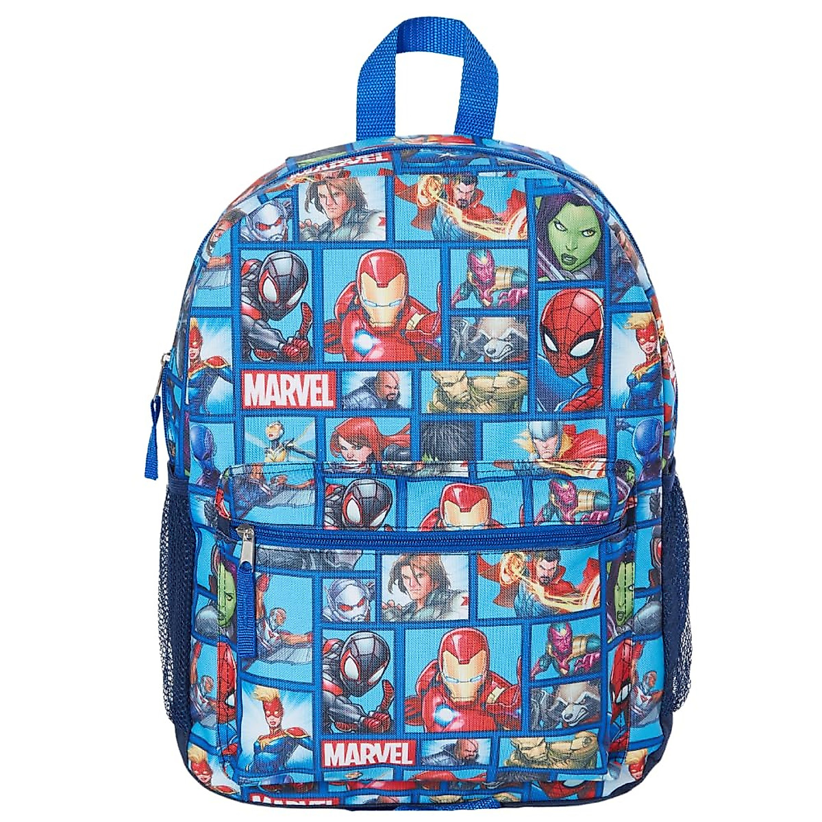 Marvel Comics Avengers Iron Man, Thor, Captain Marvel, Spiderman Backpack for Kids, 16 inch