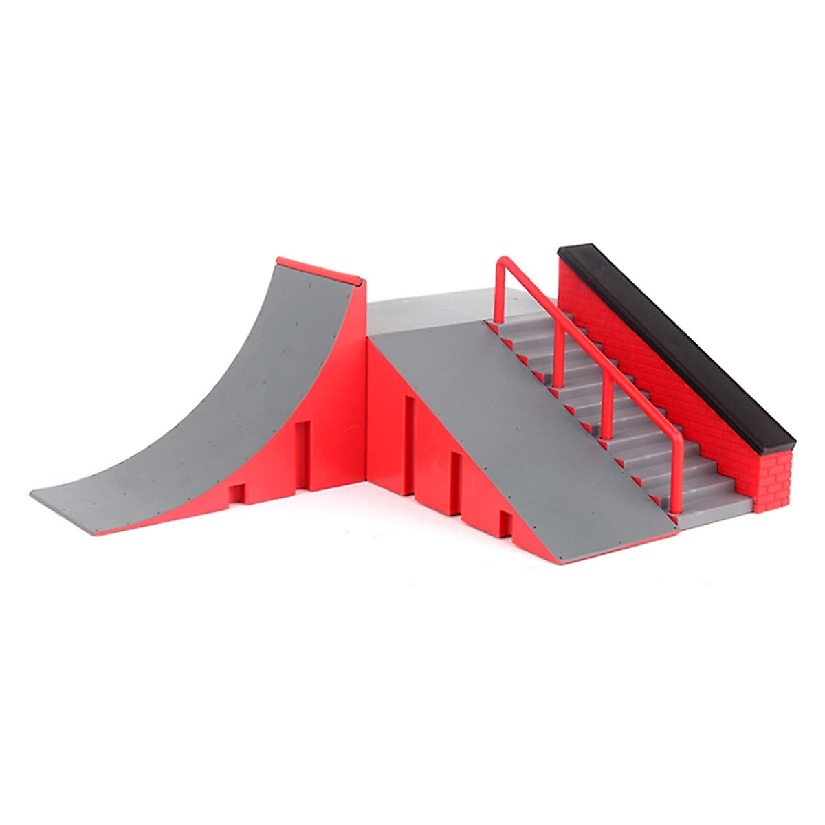 Almencla Skateboard Ramp Kit Toys Rail Parts Starter Kits Ramp Toys Novelty Finger Skateboard Mini Scooter for Party Training Finger Coordination, C