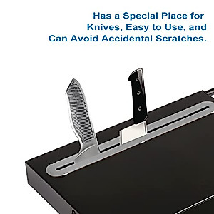 Utheer Grill Side Shelf for Oklahoma Joe's Highland Offset Smoker 15202031 and Highland Reverse Flow Smoker 17202052, fit Oklahoma Joe's Highland, Heavy Duty Steel Grill Side Shelf