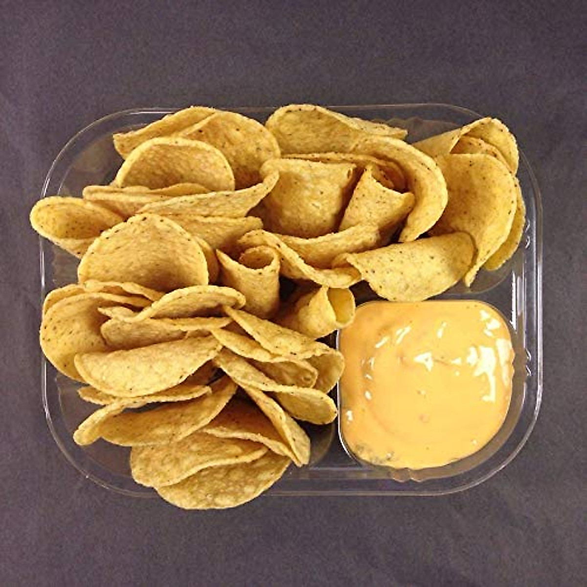 50 Plastic Nacho Trays Disposable | Large 6.5 X 5 – 20 oz Nacho Containers | Bulk Carnival Food Chips Container | 2 Compartment Concession Stand Trays | Clear Snack Bowls Plates Holder Party Supplies