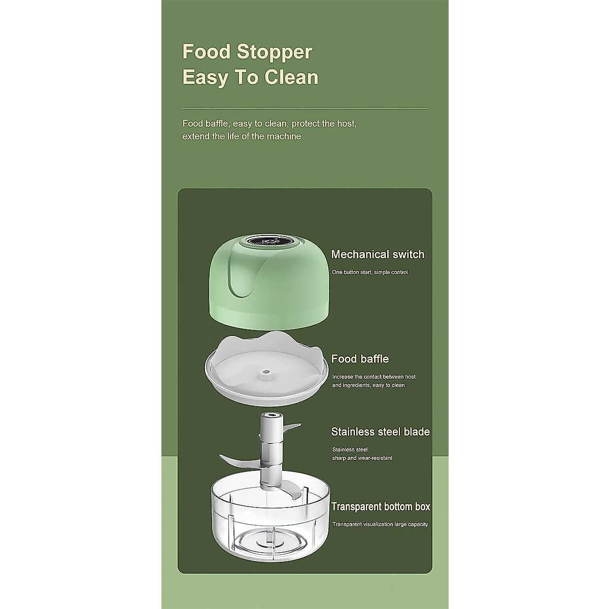 USB Rechargebale Electric Garlic Grinder - Mini Portable Wireless Food & Nut Chopper for all Nuts Electric, Small Chopper Blender Food Processor, Electric Onion Meat Nut Chopper Vegetable Cutter