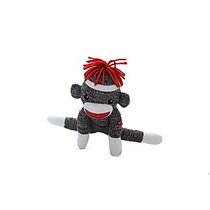 Plushland Adorable Sock Monkey 8 Inches Tall - Soft Realistic Plush Knitted Stuffed Animal Toy Gift - for Kids, Babies, Teens, Girls and Boys (Brown)