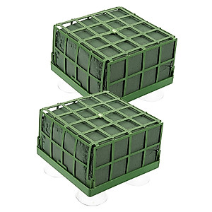 DECHOUS 10 Pcs Flower Sucker Wedding Aisle Flowers Flower Arranging Foam Blocks Flower Cage Holders DIY Flower Arrangement Kit Floral Cage for Artificial Flower Large Wreath Plastic