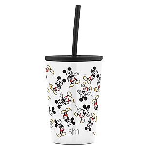 Simple Modern Disney Mickey Mouse Toddler Cup with Lid and Straw | Reusable Insulated Stainless Steel Kids Tumbler | Classic Collection | 12oz, Mickey Mouse Retro