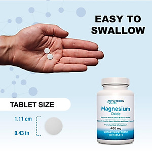 Magnesium 400mg [High Potency] Supplement – Magnesium Oxide for Immune Support, Muscle Recovery, Leg Cramps and Relaxation 120 Tablets