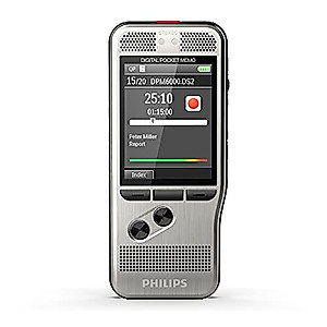 Pocket Memo 6000 Digital Recorder, Push Button, 2GB, Silver
