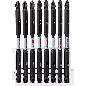 Bosch Professional 8pcs. Double Screwdriver Bit Set (Impact Control, PH/PZ Bits, Length 110mm, Pick and Click, Accessory Impact Drill)