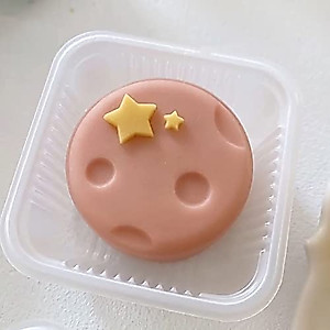 BYNNIX Mooncake Mold, Hand-Pressure Moon Cake Mold Exquisite Planet Ball Pattern Mid-Autumn Festival Hand-Pressure Moon Cake Mold Durable