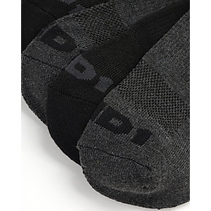 AND1 Men's Athletic Arch Compression Cushion Comfort No Show Socks (12 Pack), Size 6-12.5, Grey/Black