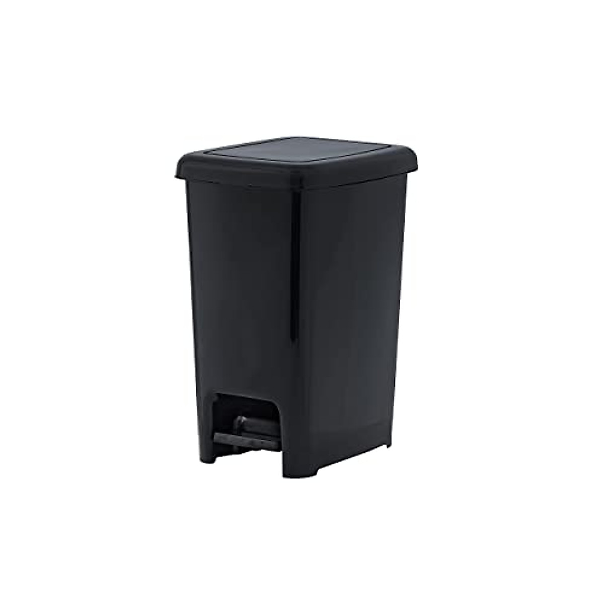 Superio Slim Trash Can with Foot Pedal – 6.5 Gallon Step-On Trash Can with Lid, Medium Plastic Garbage Can, Trashcan for Bathroom, Kitchen, Office, Bedroom, Dorm, Patio – Black, 2