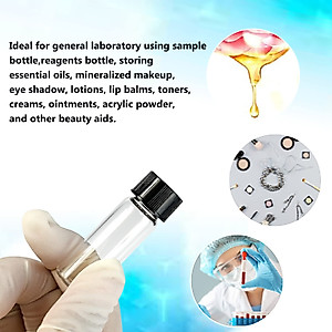 ALWSCI 144 PCS 1 Dram (4 ml) Clear Borosilicate Glass Liquid Empty Sample Vials, 15 mm Diameter x 45 mm Length, 13-425 Black Screw Caps with Natural PTFE/White Silicone Liner