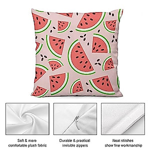 DMIPIRLS Outdoor Pillow Cases for Sofa Soft Set of 1 Pillowcases,Stylish Pink Watermelon White 26x26 Inches