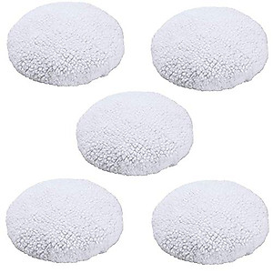 KingBra Car Polisher Pad Bonnet (7 to 8 Inch), 5Pcs Wool Polishing Bonnet Orbital Buffing Pad Cover Waxer Bonnet for Car Polisher