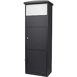 Barska Steel Freestanding Floor Lockable Large Drop Slot Mail Box Safe with Parcel Compartment, (Black)