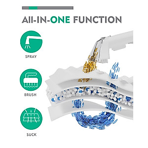 HAUSHOF Portable Carpet Spot and Upholstery Cleaner, Lightweight Handheld Deep Cleaner Machine for Pet Stains, Sofa, Rug, Mattress, Car Seat and Curtain, White & Light Grey