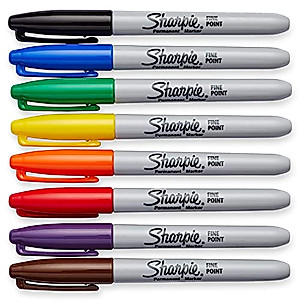 Sharpie Permanent Markers, Fine Point, 8 Pack, Assorted Colors (30217PP)