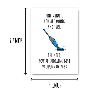 EruditeGifts One Minute You Are Young And Fun - Funny Birthday Card For Women Men - Happy Birthday Cards For Dad Mom Sister Brother Friend